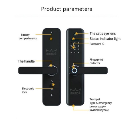 AKADA RE 039 Smart Lock with Camera - Akada Trading Company