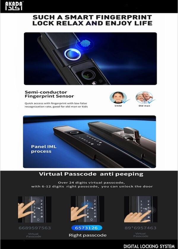 AKADA RE 041 Face Recognition Smart Lock - Akada Trading Company
